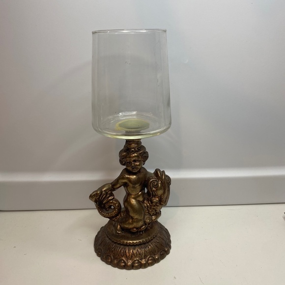 Accents | Vintage Kintaro Boy Riding Koi Fish Vanity Figurine Glass And ...